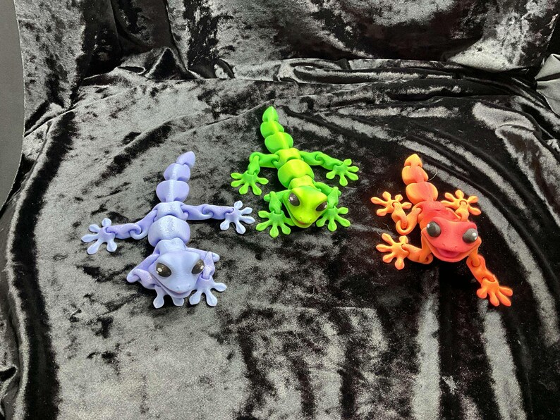 Articulated 3D Printed Gecko Toy – Poseable 6" Lizard Figure | Flexible ...