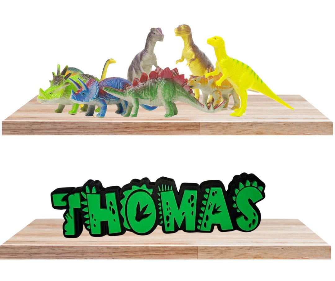 3D Printed -personalized Name Plate (font Dinosaur) - Etsy