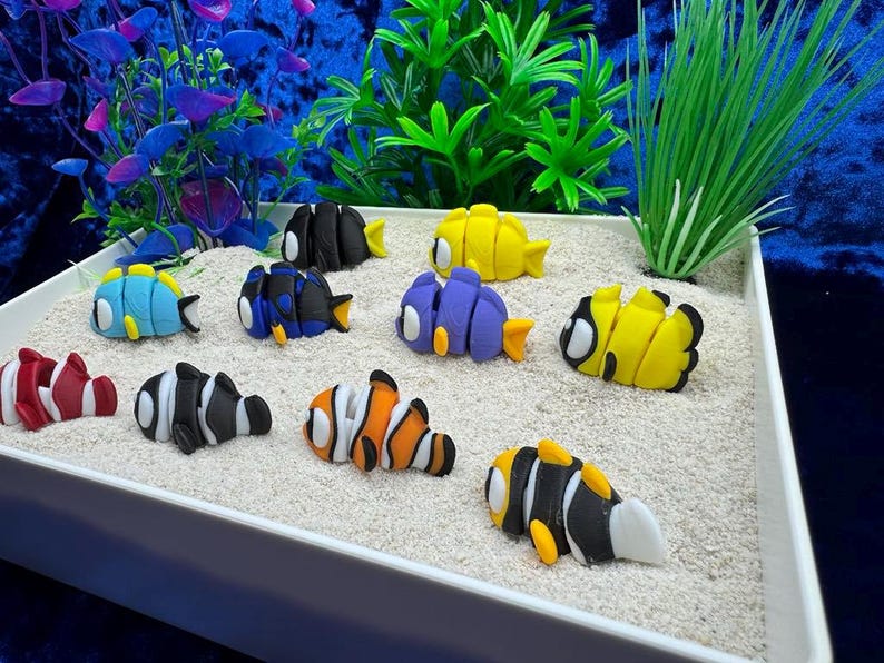 Colourful 3D Printed Fish | Articulated Ocean Toys | Purchase as ...
