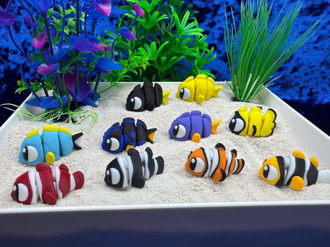 Colourful 3D Printed Fish | Articulated Ocean Toys | Purchase as ...
