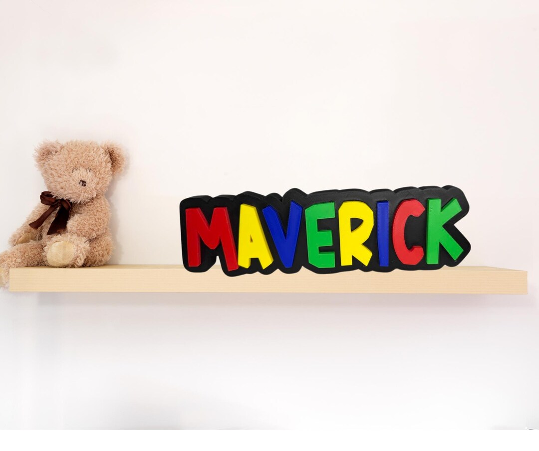 3D Printed -personalized Name Plate (font Mario) - Etsy