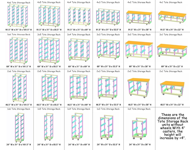 DIY Tote Rack | 27 Gallon Tote Storage Rack Plans | Wheelie Tote ...
