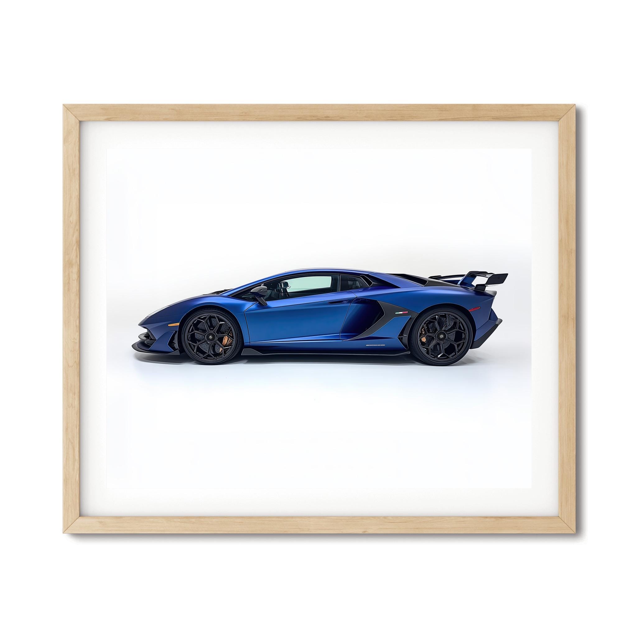Light Blue Lamborghini Aventador SVJ | Lambo | Sports Car Wall Décor ...