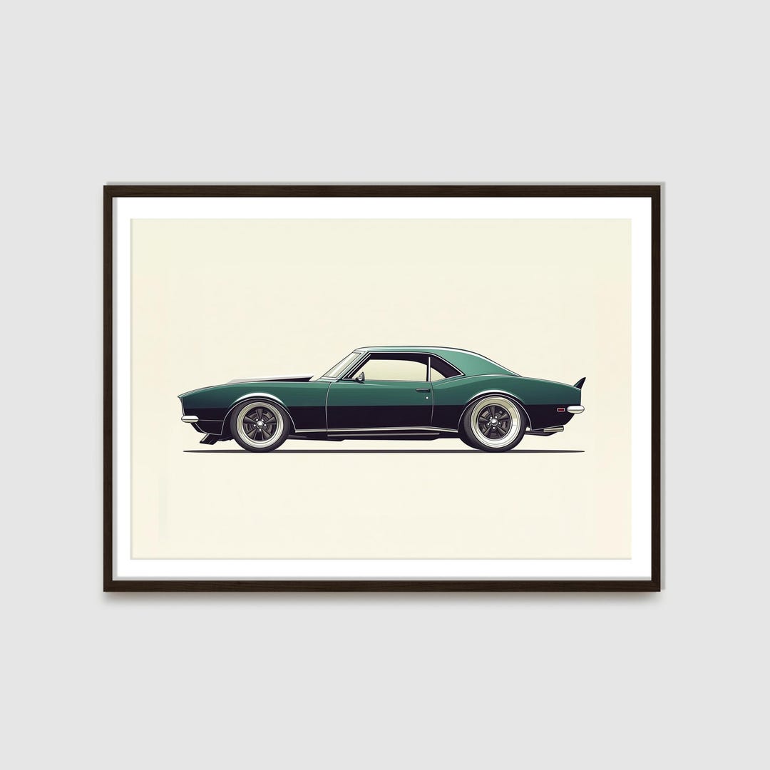 Dark Green Chevy Camaro Printable | 1967-1969 Camaro | Sports Car Wall ...