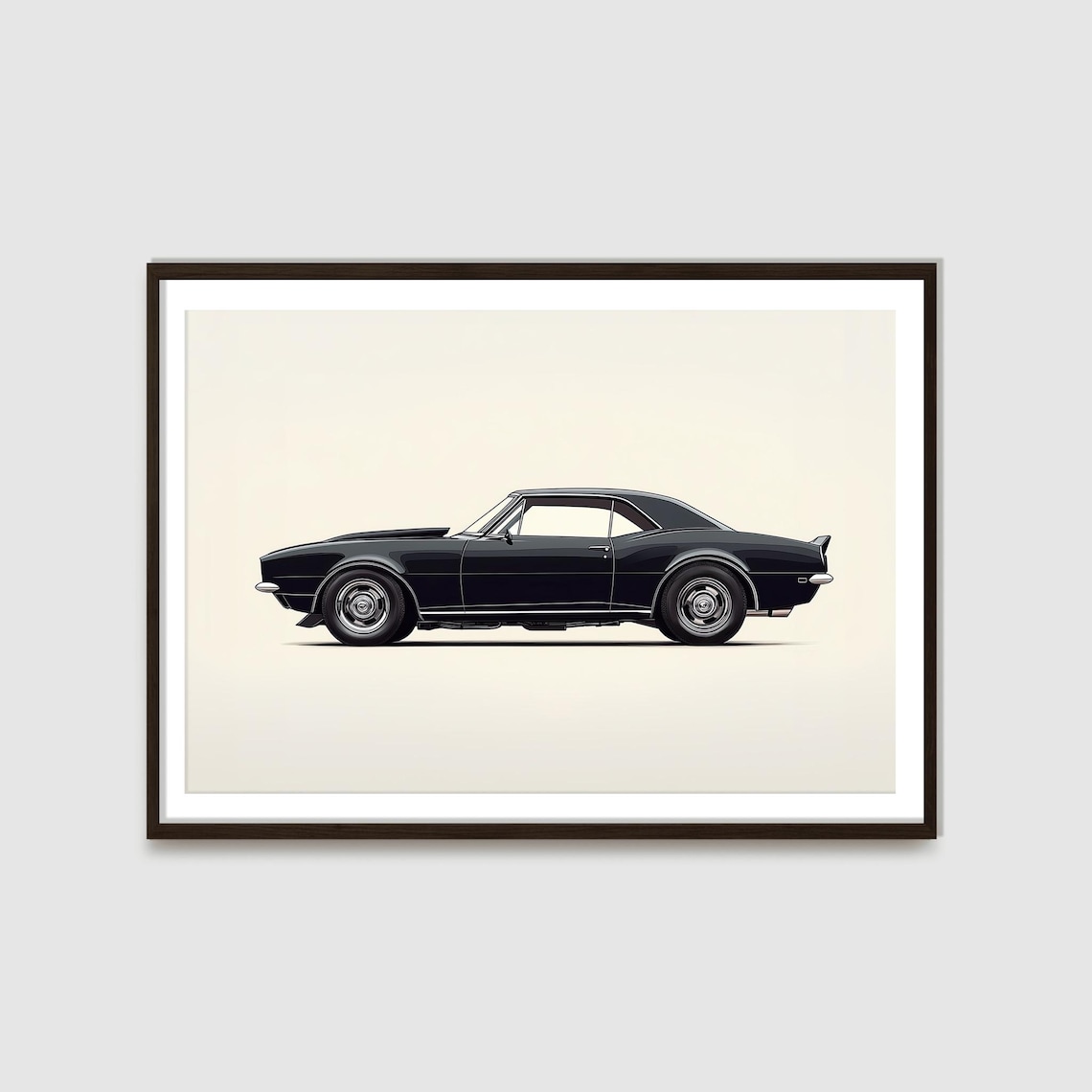 Black Chevy Camaro Art Print: Classic 1967-1969 Sports Car (digital ...