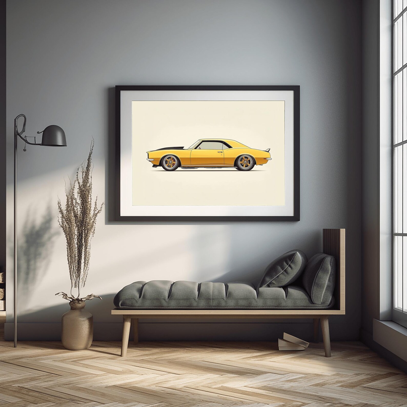 Yellow Chevy Camaro Printable | 1967-1969 Camaro | Sports Car Wall ...