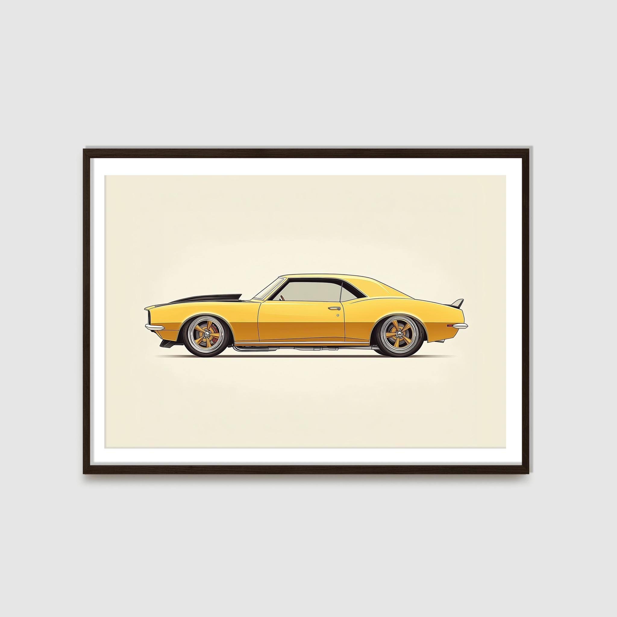 Yellow Chevy Camaro Printable | 1967-1969 Camaro | Sports Car Wall ...