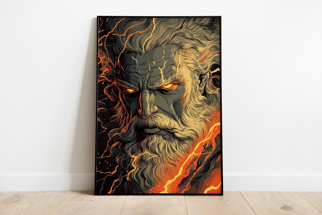 Zeus Poster, Greek God Art, Sky God Print, Mythology Wall Art, Ancient ...