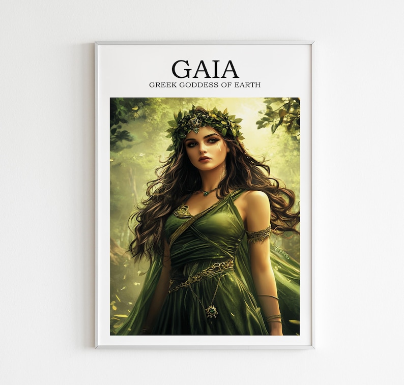 Gaia Greek Goddess of Earth Poster, Art Nouveau Print, Greek Mythology Decor, Cult Gaia, Divine ...