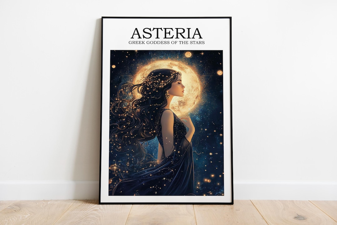 Asteria Greek Goddess of Stars and Constellations, Art Nouveau Style ...