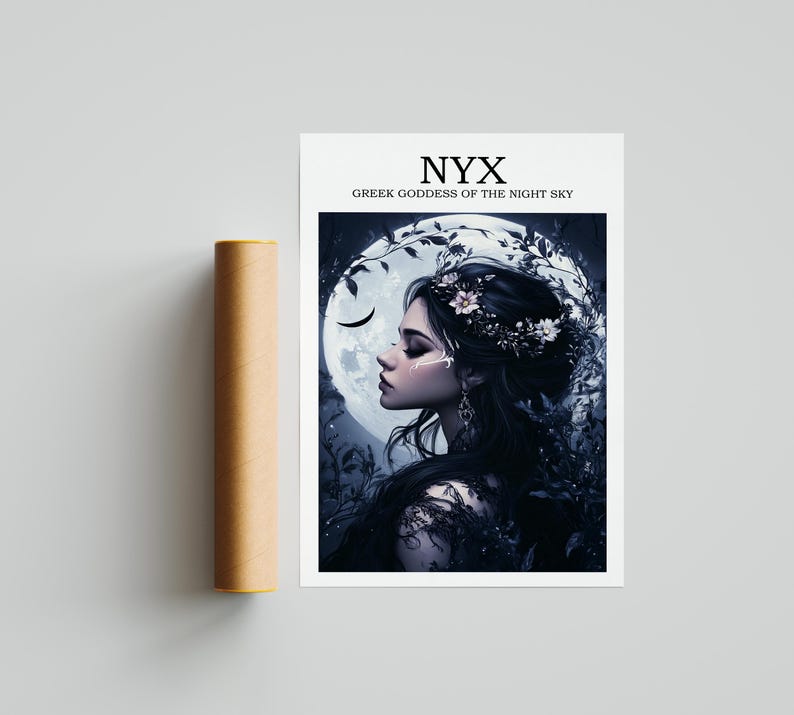 Nyx Greek Goddess of the Night Sky, Custom Poster, Wall Art Printable ...