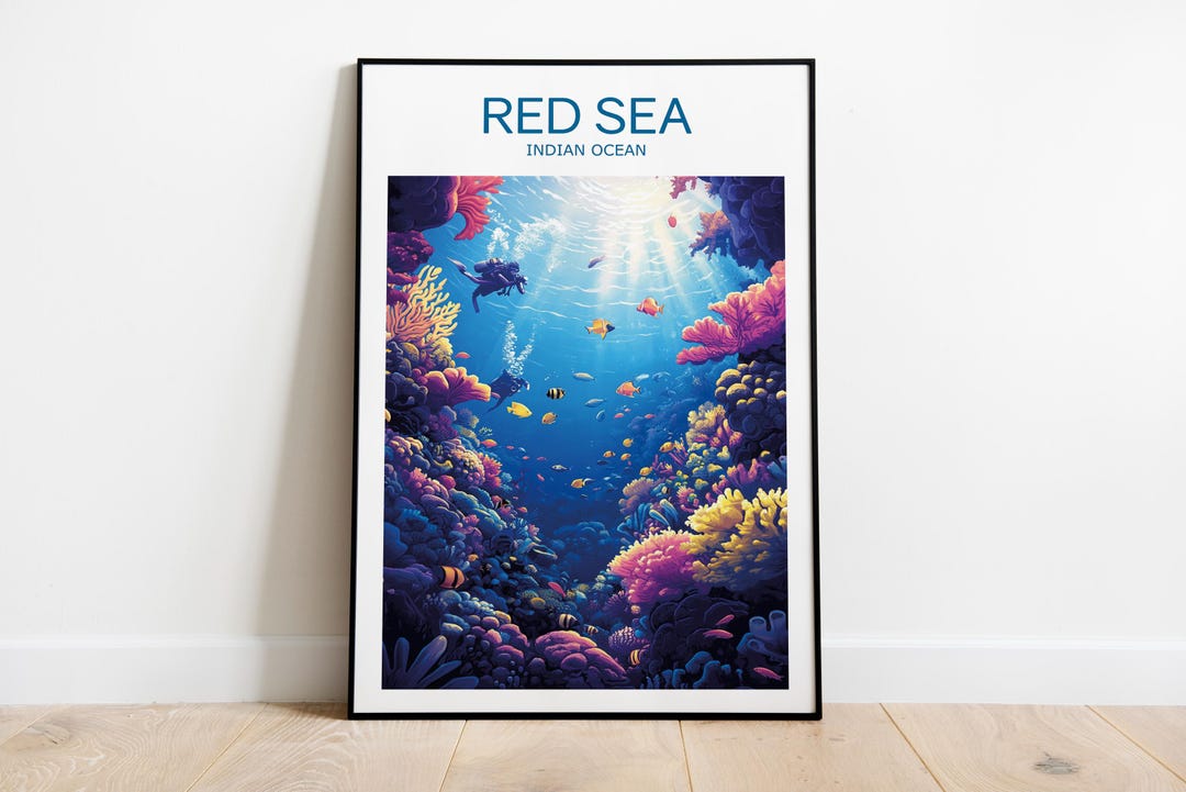 Red Sea Traditional Travel Poster, Indian Ocean, Red Sea Poster, Travel ...