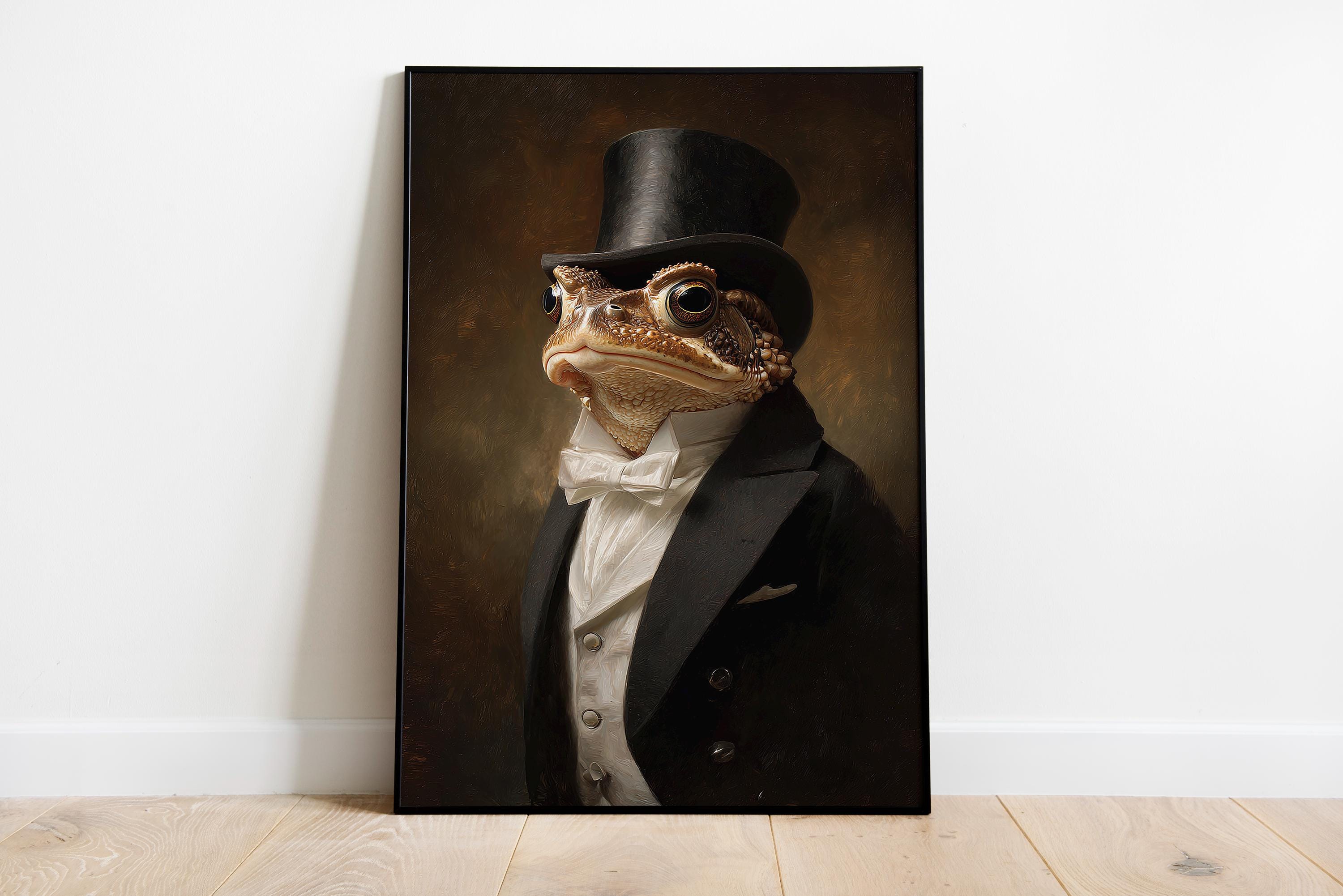 Vintage Frog Portrait, Frog in Tuxedo Print, Fancy Animal Wall Art ...