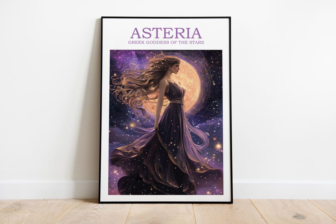 Asteria Greek Goddess of Stars and Constellations, Art Nouveau Style ...