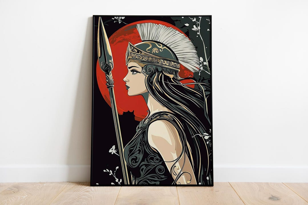 Athena Greek Goddess of War , Goddess Wall Art, Greek Mythology Art ...