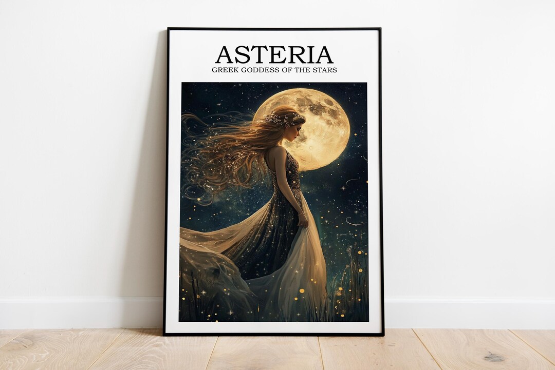 Asteria Greek Goddess of Stars and Constellations, Art Nouveau Style ...