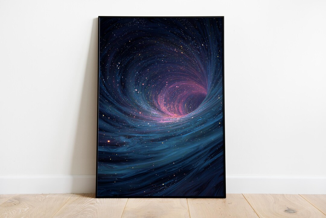 Wormhole Poster, Space Tunnel Print, Theoretical Physics Art, Digital ...