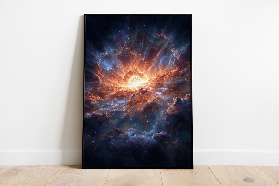 Big Bang Poster, Space Explosion Print, Cosmic Wall Art, Galactic Birth ...
