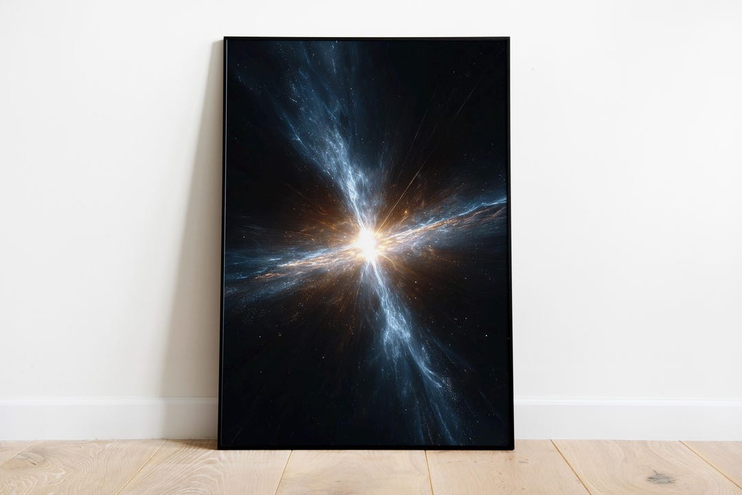 Pulsar Poster, Magnetar Star Print, Stellar Beam Art, Digital Space ...