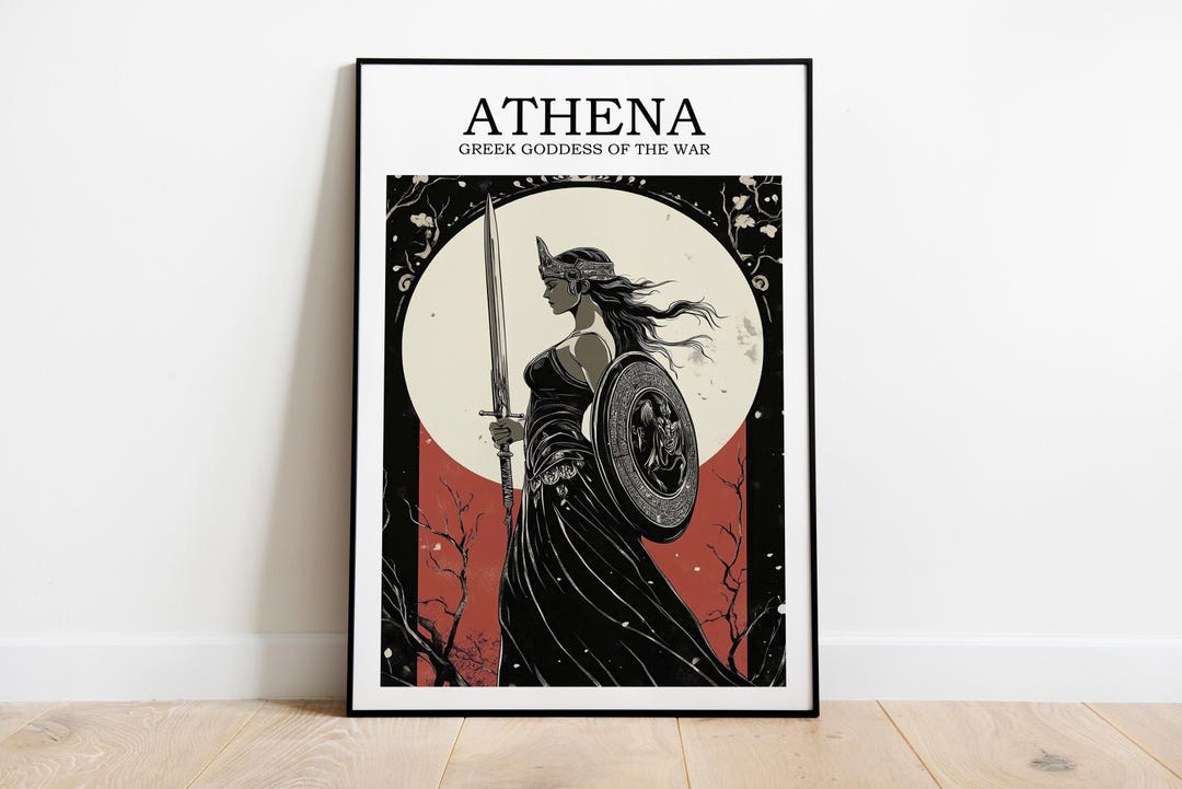 Athena Greek Goddess of War , Goddess Wall Art, Greek Mythology Art ...
