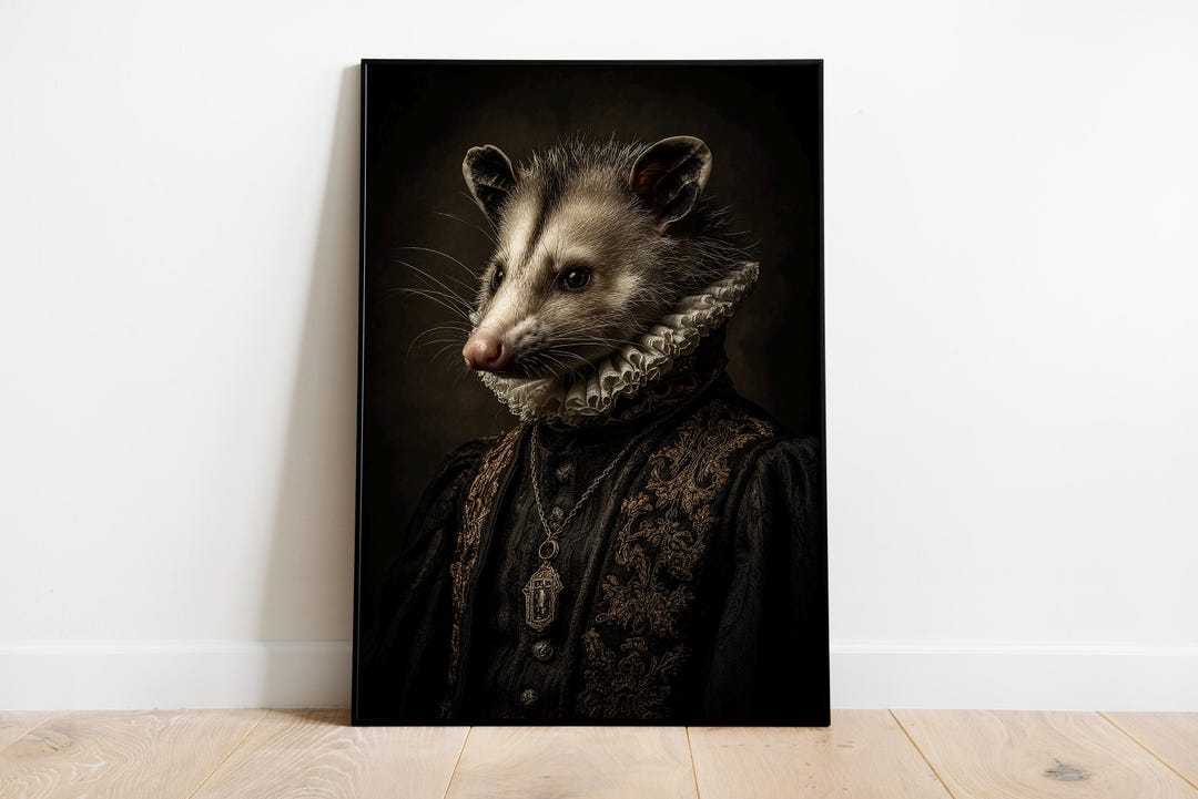Gothic Possum Portrait, Victorian Animal Art, Baroque Possum Print ...