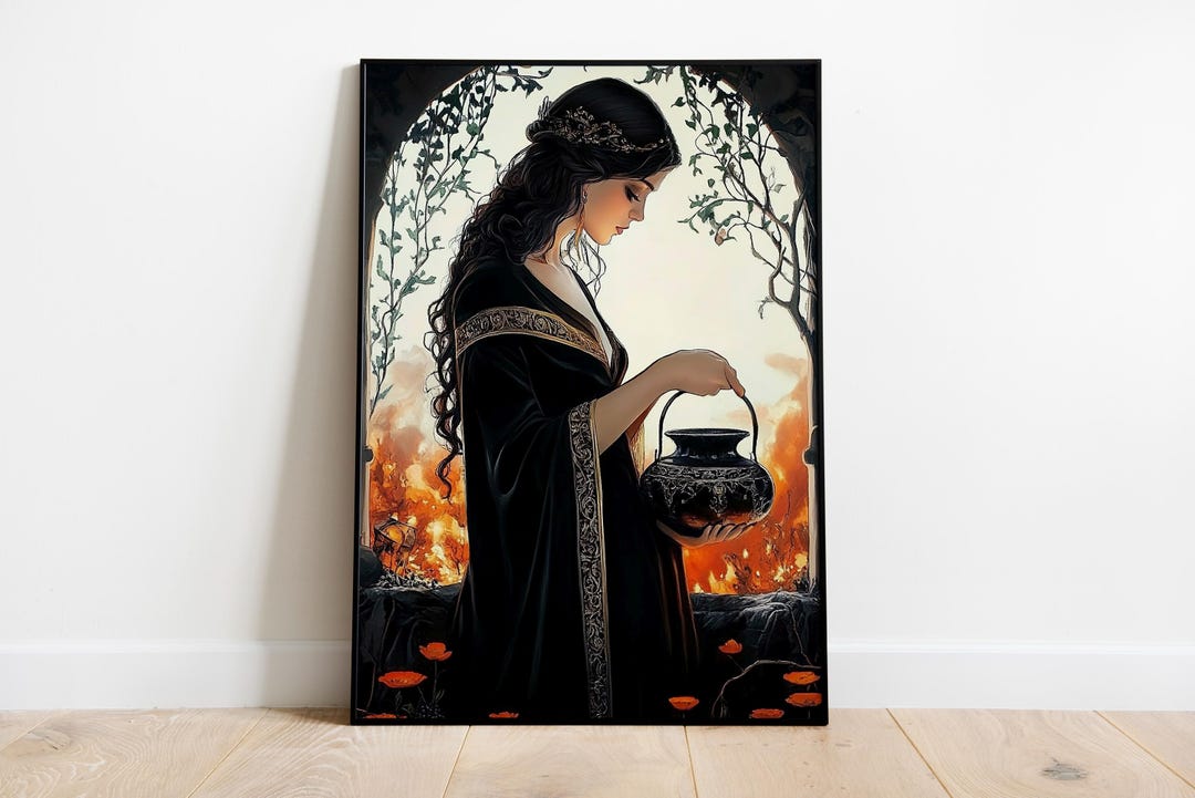 Hestia Greek Goddess of the Hearth and Home, Hestia Print, Vintage Wall ...