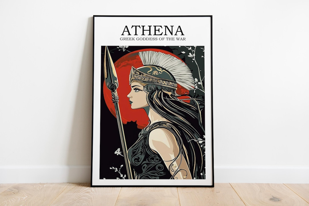 Athena Greek Goddess of War , Goddess Wall Art, Greek Mythology Art ...