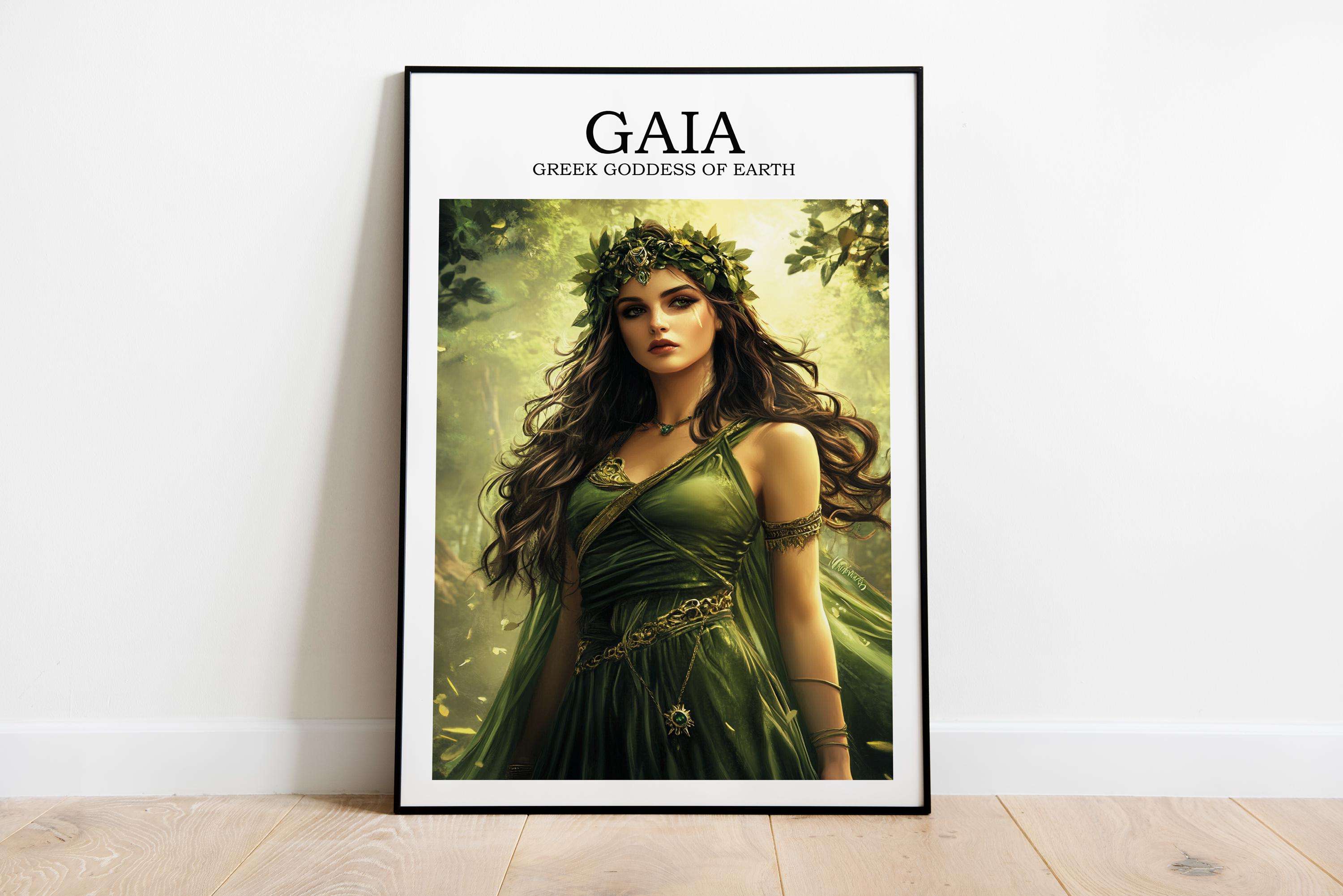 Gaia Greek Goddess of Earth Poster, Art Nouveau Print, Greek Mythology ...