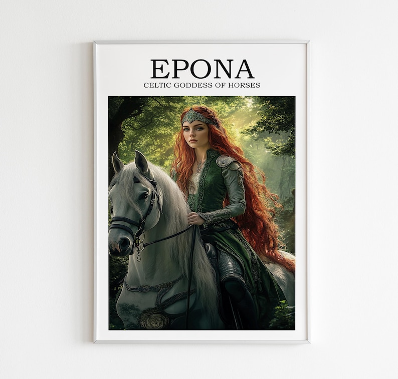 Epona Celtic Goddess of Horses, Art Nouveau Style, Celtic Mythology ...