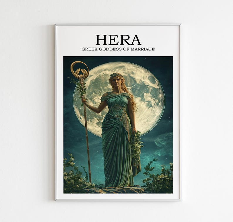 Hera Greek Goddess of Marriage, Divine Feminine Art, Greek Goddess, Greek Mythology Decor ...