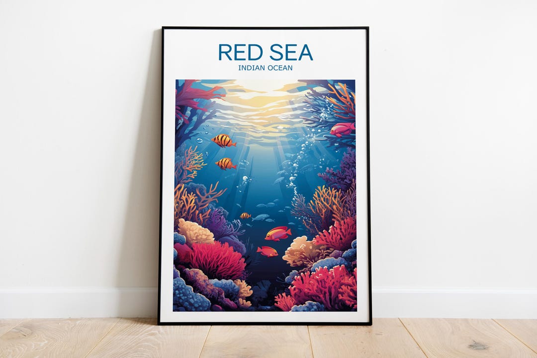 Red Sea Traditional Travel Poster, Indian Ocean, Red Sea Poster, Travel ...