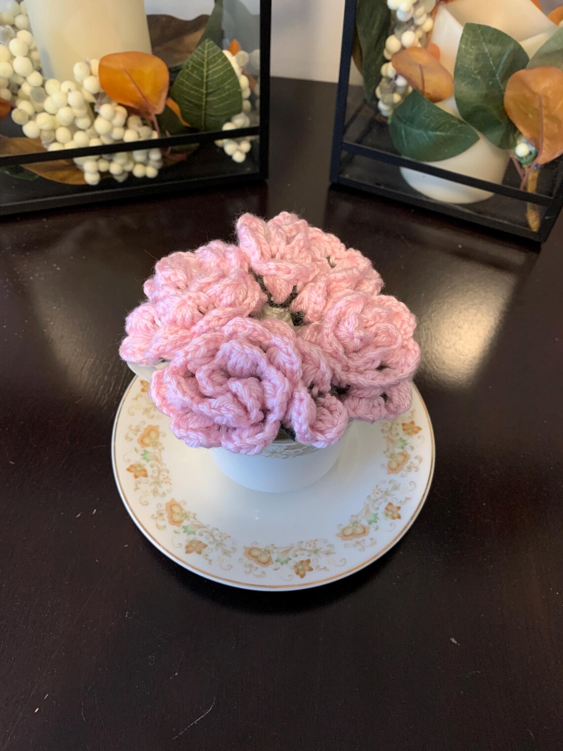 Crochet Flower Coasters, Tulip Coaster, Handmade, Crochet Gift, Pink ...