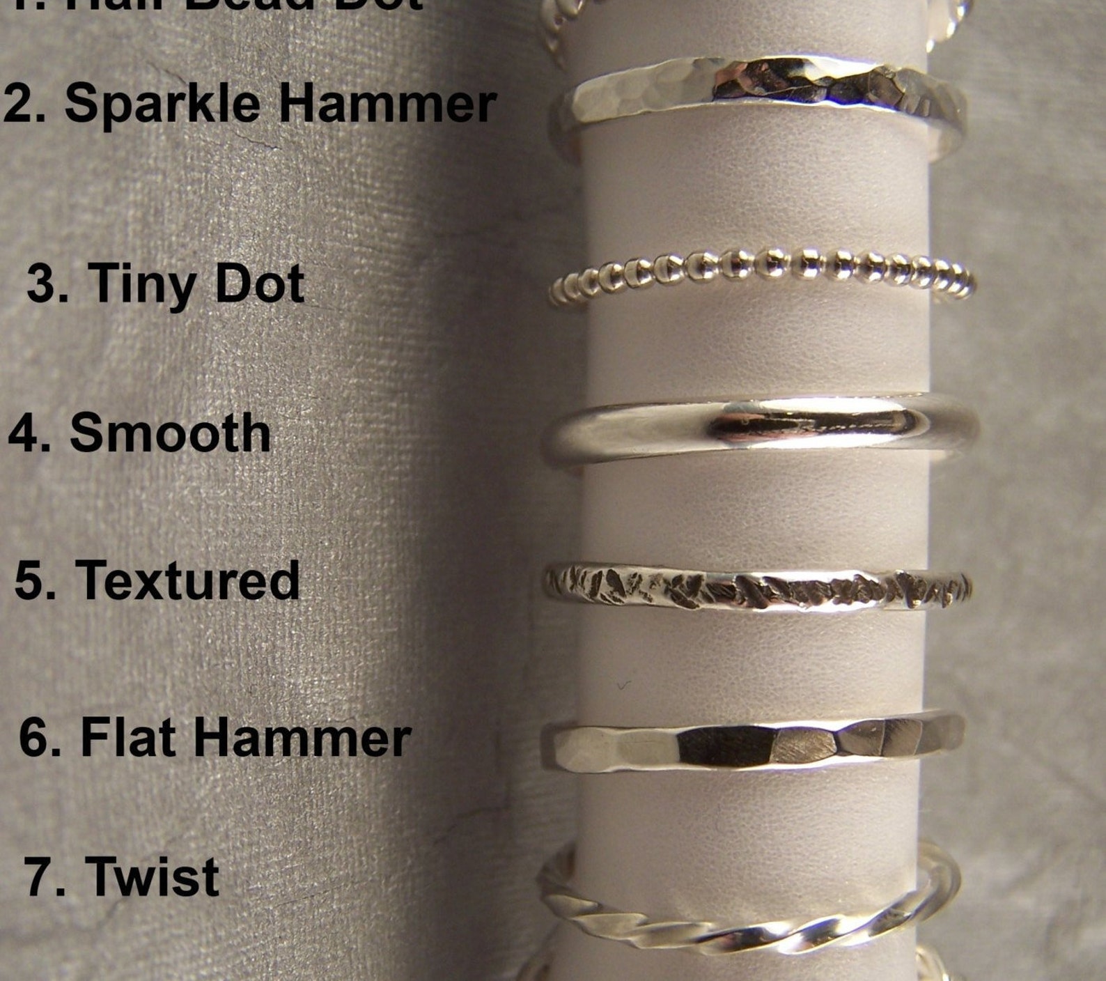 Stacking Ring Solid 925 Sterling Silver Various Textures You - Etsy