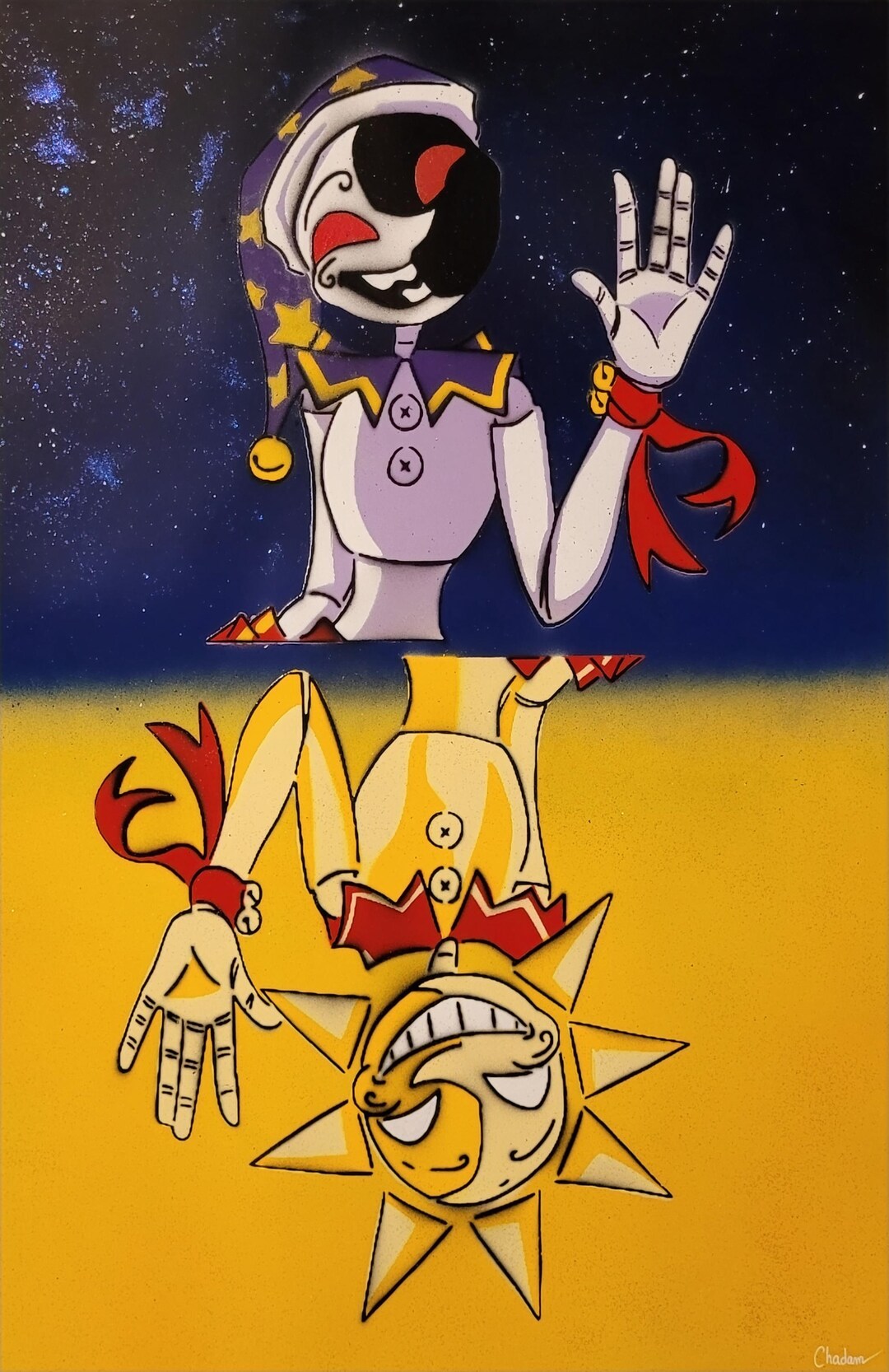 Spray Paint Art Sundrop and Moondrop - FNAF - Etsy