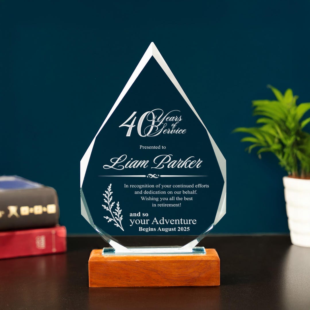 Personalized 40 Years of Service Awards, Custom Employee Appreciation ...
