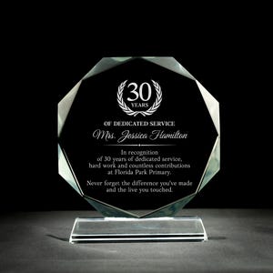 Personalized Employee Crystal Award Bulk, Custom Appreciation Glass ...