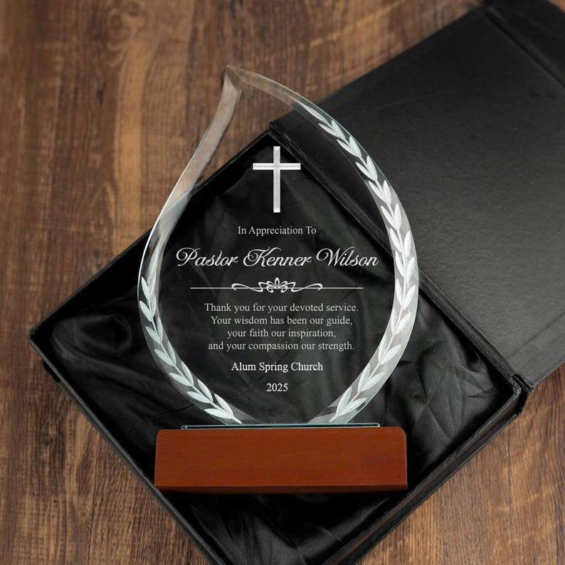 Personalized Pastor Appreciation Award - Custom Thank You Award for ...