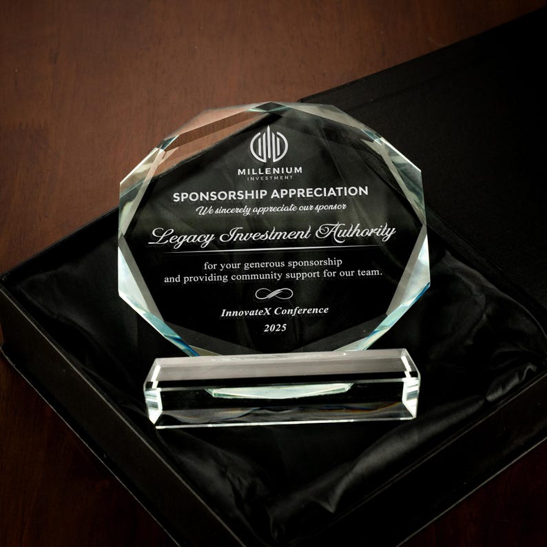 Personalized Sponsor Recognition Award, Custom Sponsorship Appreciation ...