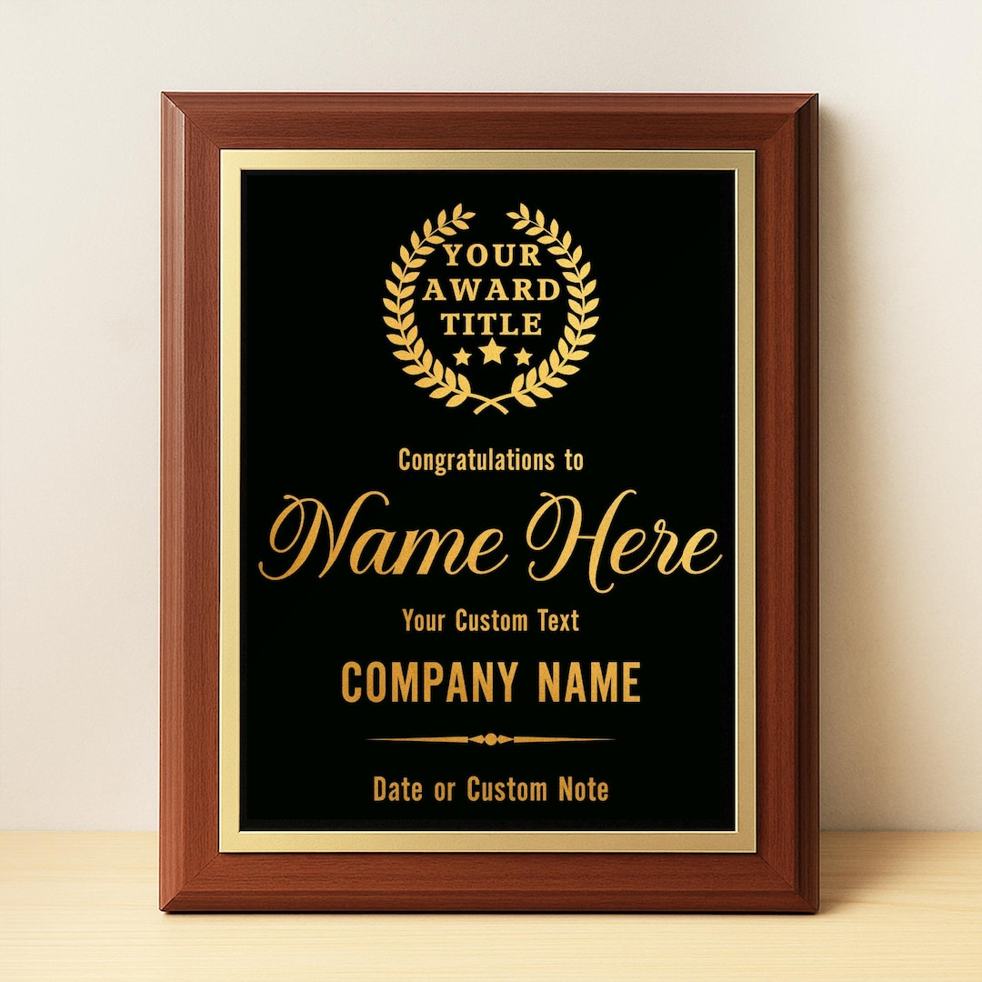 Custom Employee Award Plaque Engraved - Personalized Appreciation ...