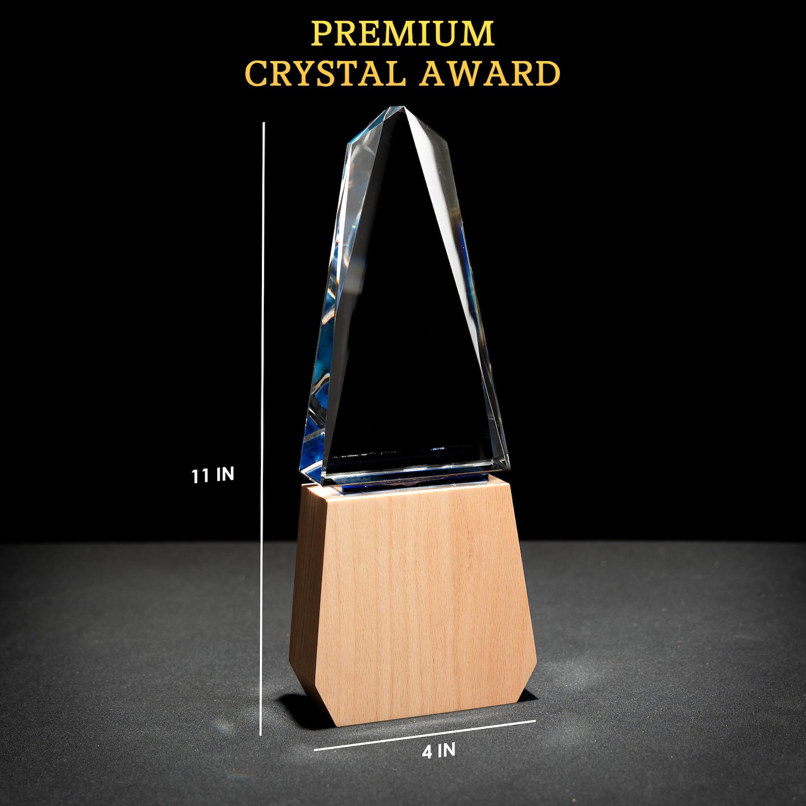 Custom Crystal Awards With Text & Logo, Free Design Assistant, Engraved ...