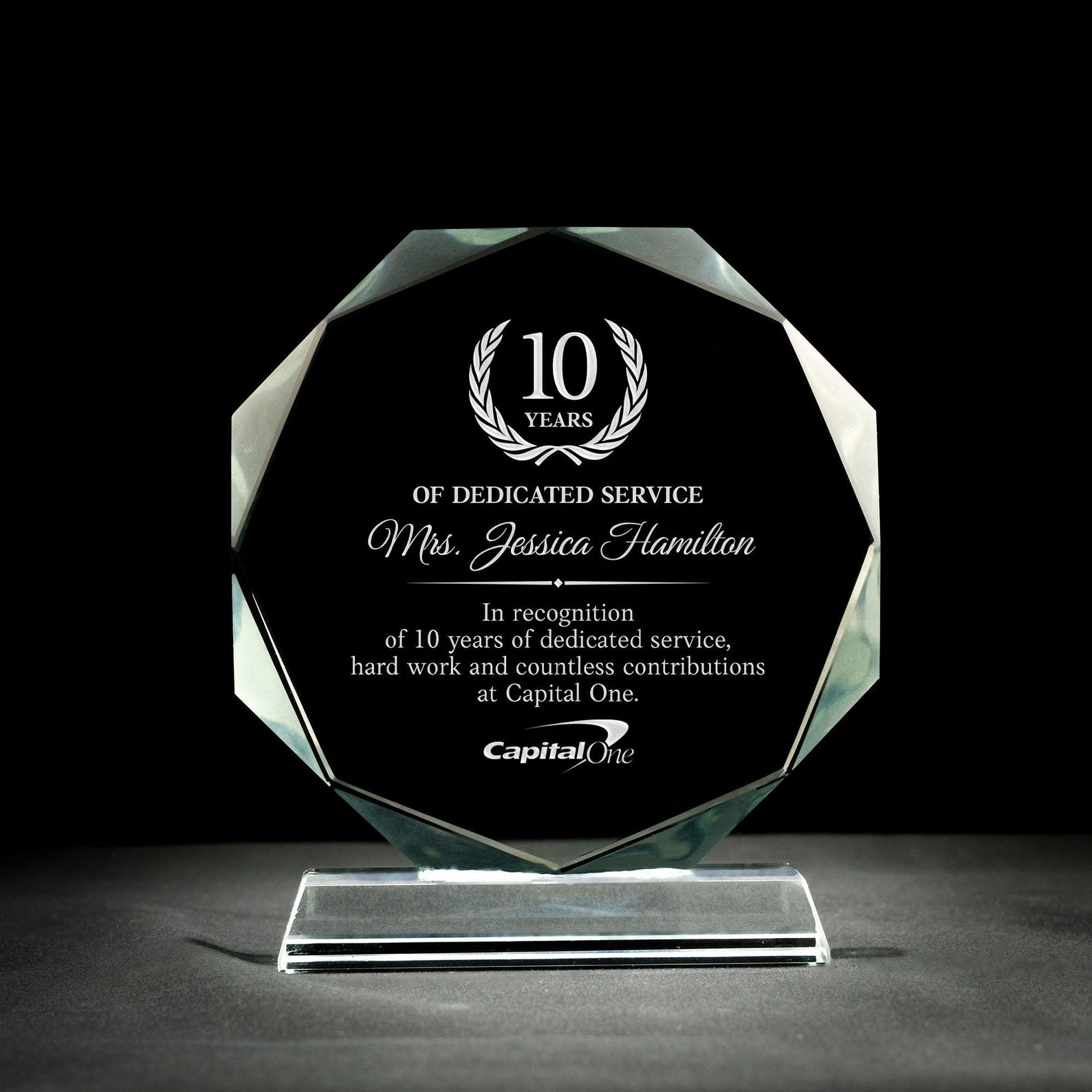 Personalized 10 Years of Service Award, Custom Employee Appreciation ...