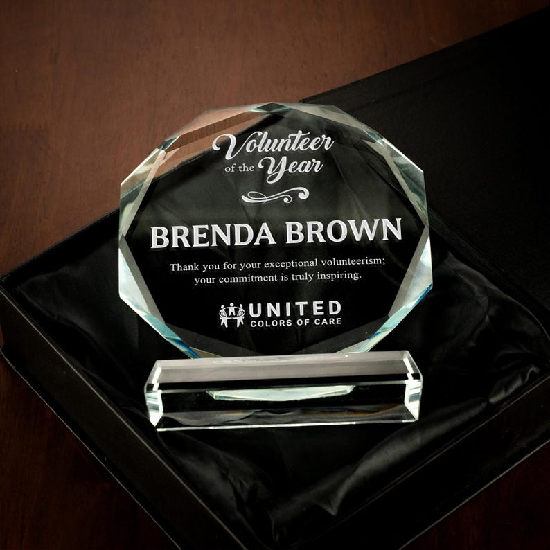 Personalized Volunteer of the Year Award, Custom Community Service ...