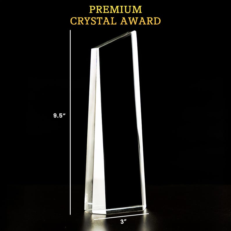 Personalized Long Service Crystal Award - Custom Tower Glass Trophy ...