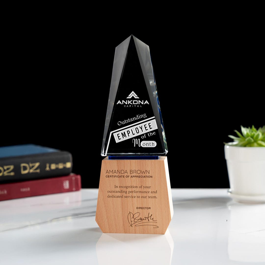 Personalized Employee of the Month Award, Custom Appreciation Crystal ...
