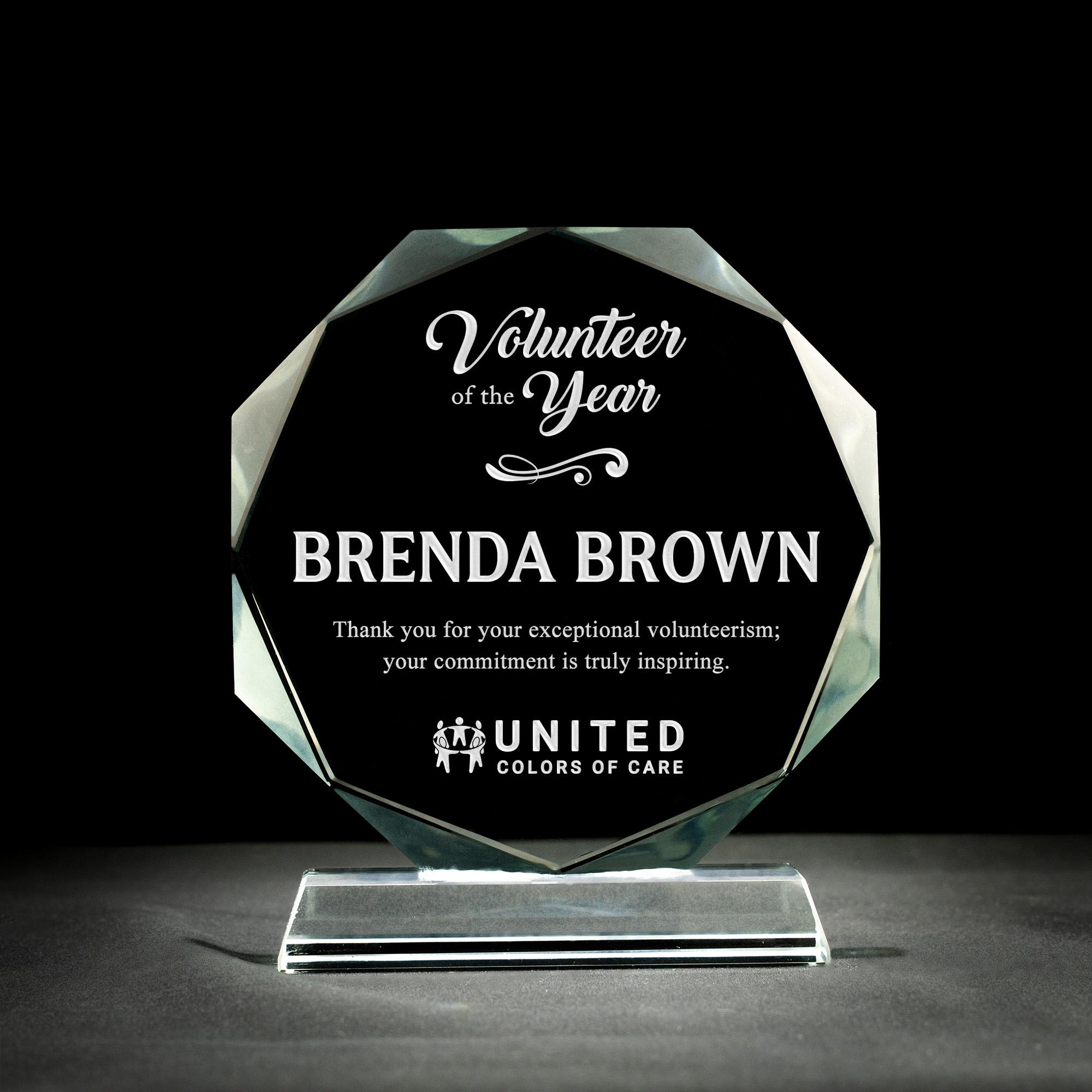 Personalized Volunteer of the Year Award, Custom Community Service ...