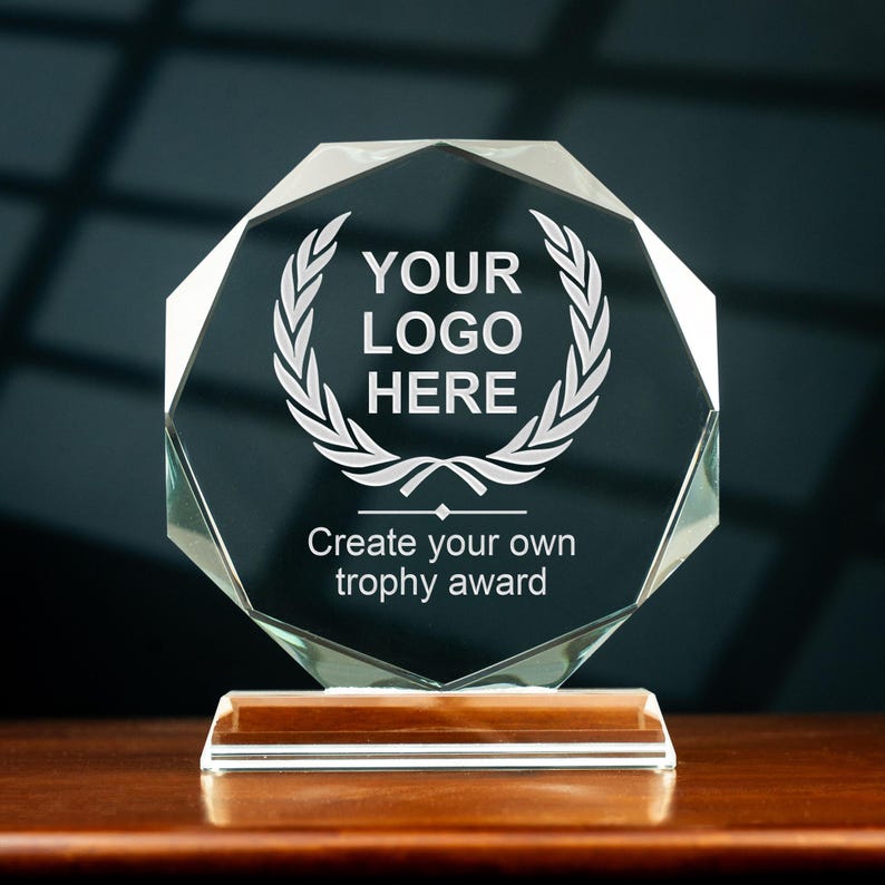 Custom Crystal Awards With Text & Logo, Free Design Assistant, 6 ...