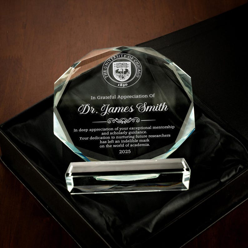 Personalized Teacher Crystal Award, Custom Professor Appreciation Glass ...