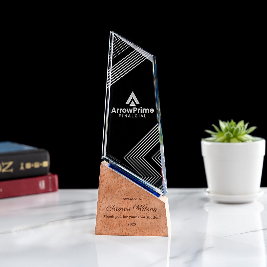 Personalized Recognition Glass Award - Custom Appreciation Crystal ...