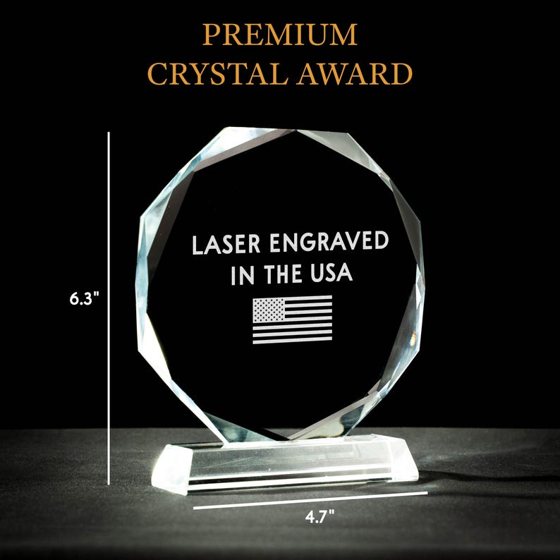 Personalized Teacher of the Year Awards, Custom Crystal Trophy, 6 ...