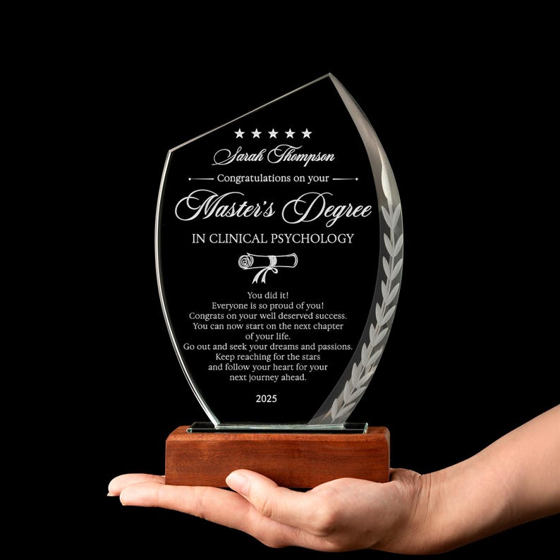 Custom Master's Degree Graduation Award, Personalized Masters Degree ...
